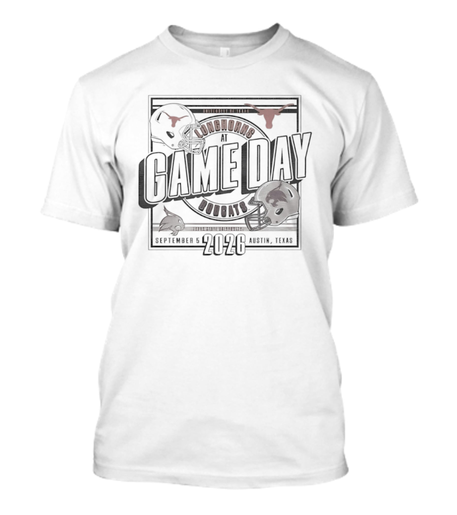 Texas Longhorns Vs Texas State Bobcats Football September 5 2026 Austin Texas T-Shirt