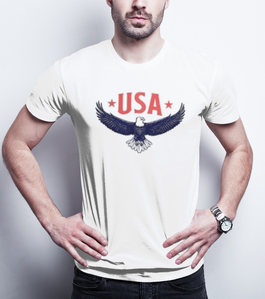 USA Eagle Symbol With Stars Celebrating Freedom And Bravery T-Shirt