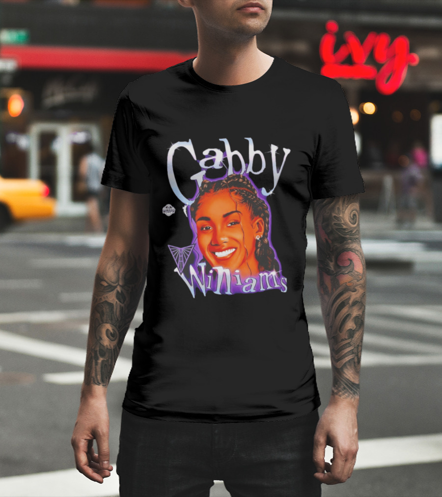 Gabby Williams WNBA Basketball Gabby Williams Text And Sketch T-Shirt