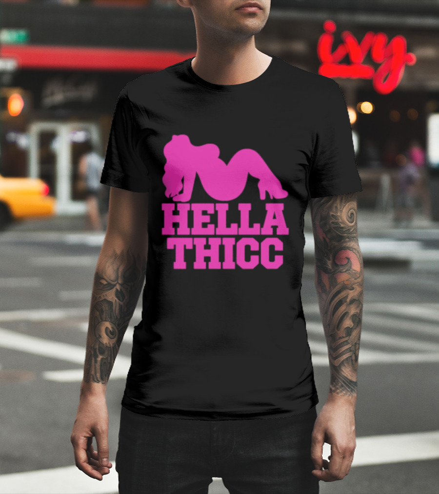 Hella Thicc Curvy Body Positive Pink T-Shirt