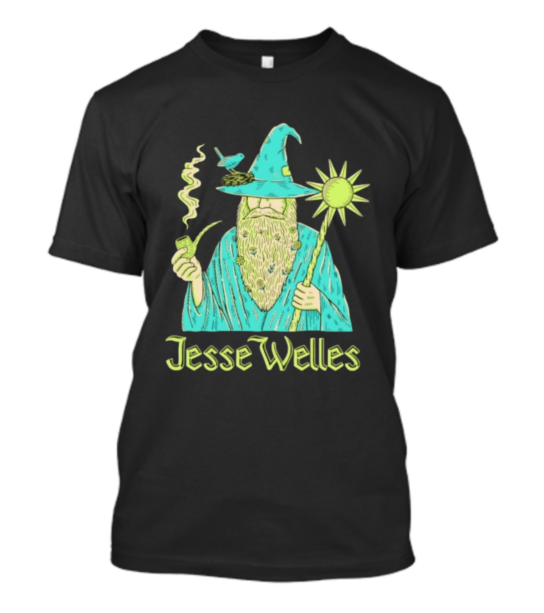 Jesse Welles Wizard Pipe Staff Bird Wizardry Magic T-Shirt