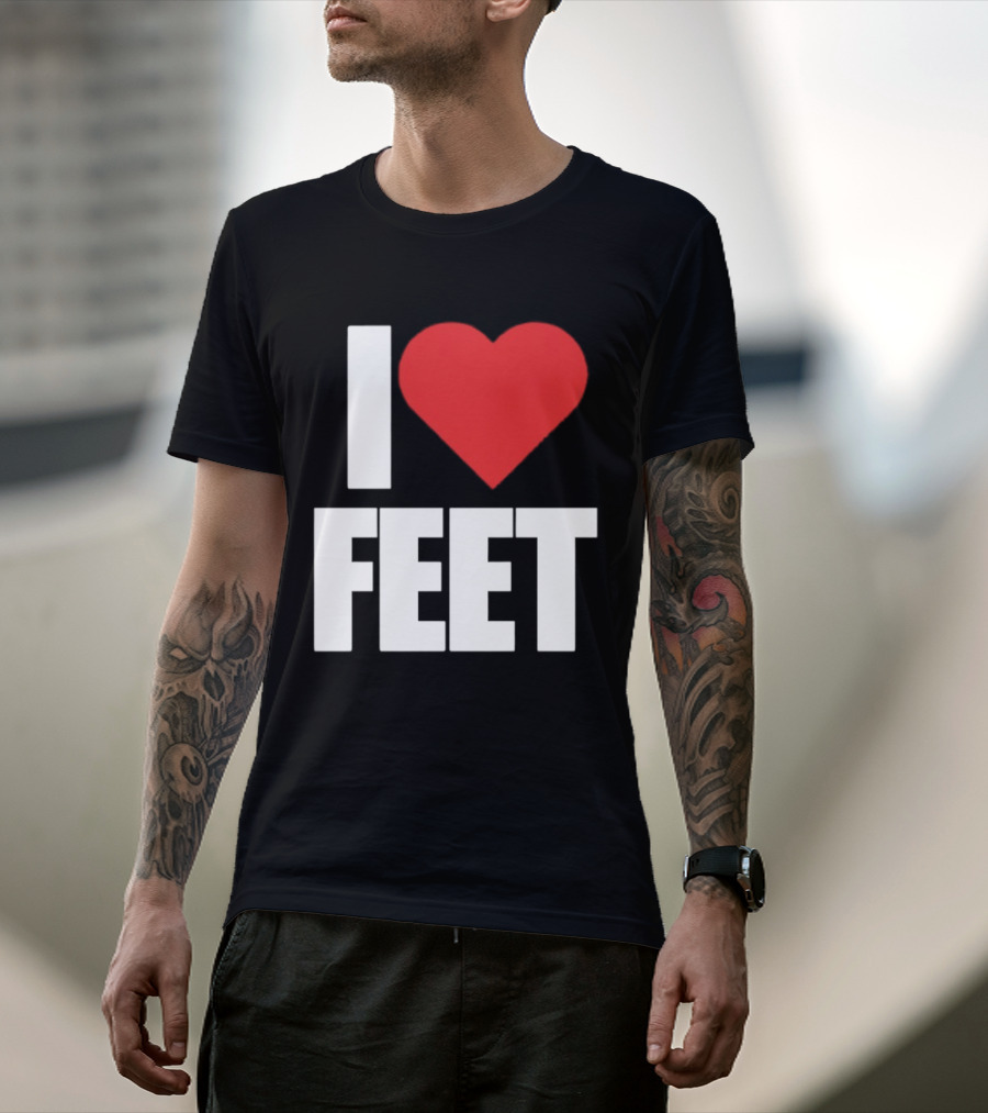 I Heart Feet Bold Red Heart Fun T-Shirt