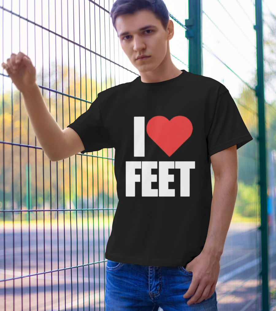I Heart Feet Bold Red Heart Fun T-Shirt