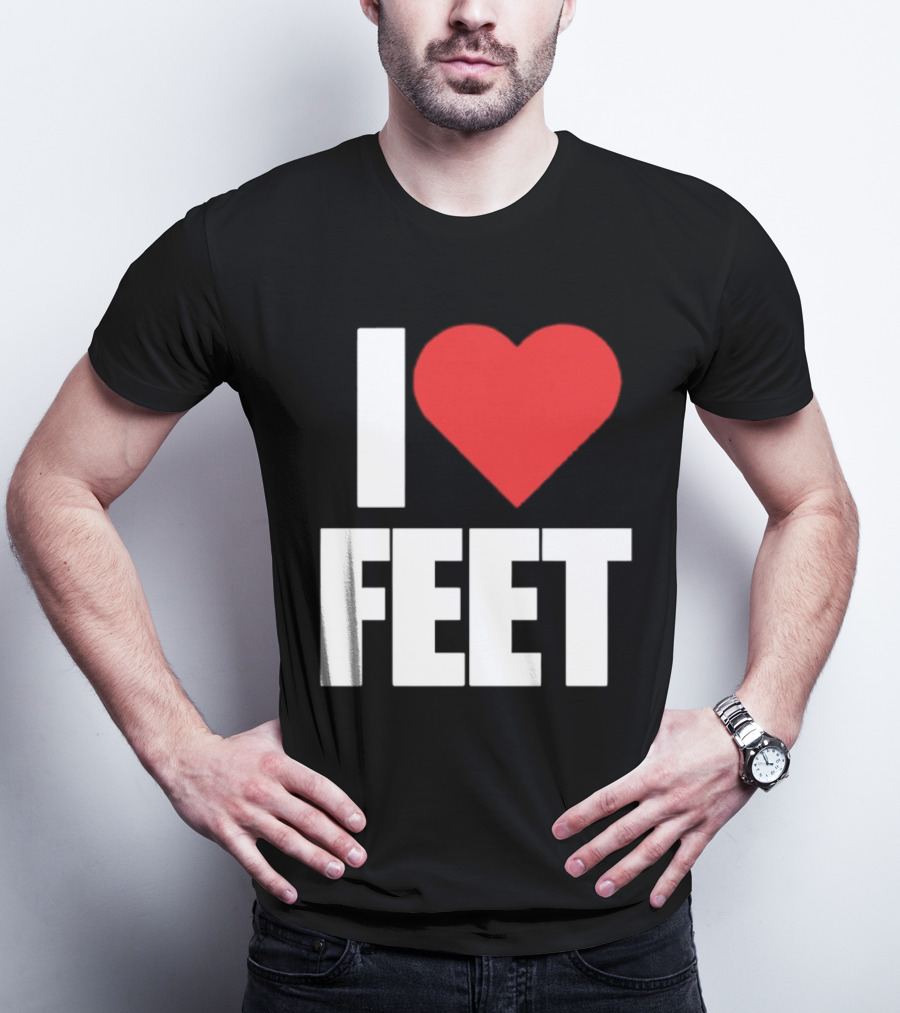 I Heart Feet Bold Red Heart Fun T-Shirt
