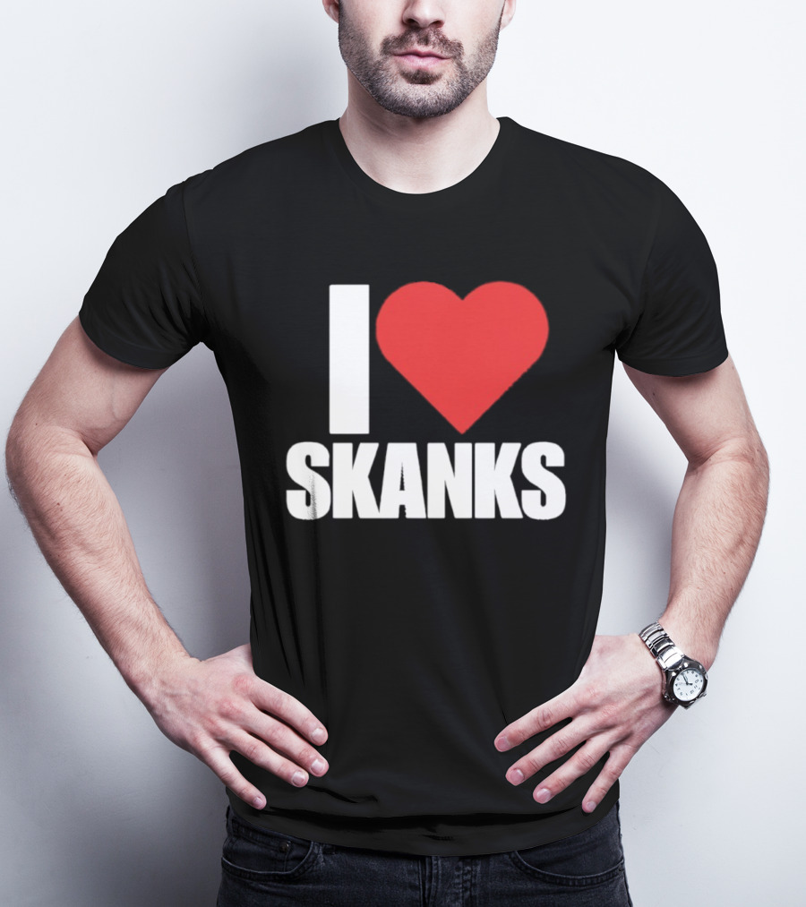 I Heart Skanks Red Love Symbol Humor T-Shirt