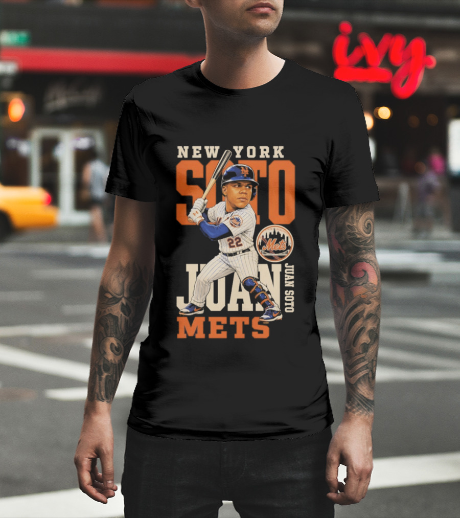 New York Mets Juan Soto 2026 MLB Season Caricature Mets T-Shirt