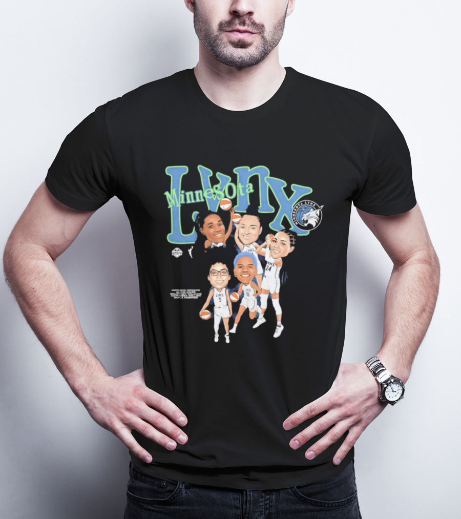 Minnesota Lynx WNBA Player Roster Caricature T-Shirt