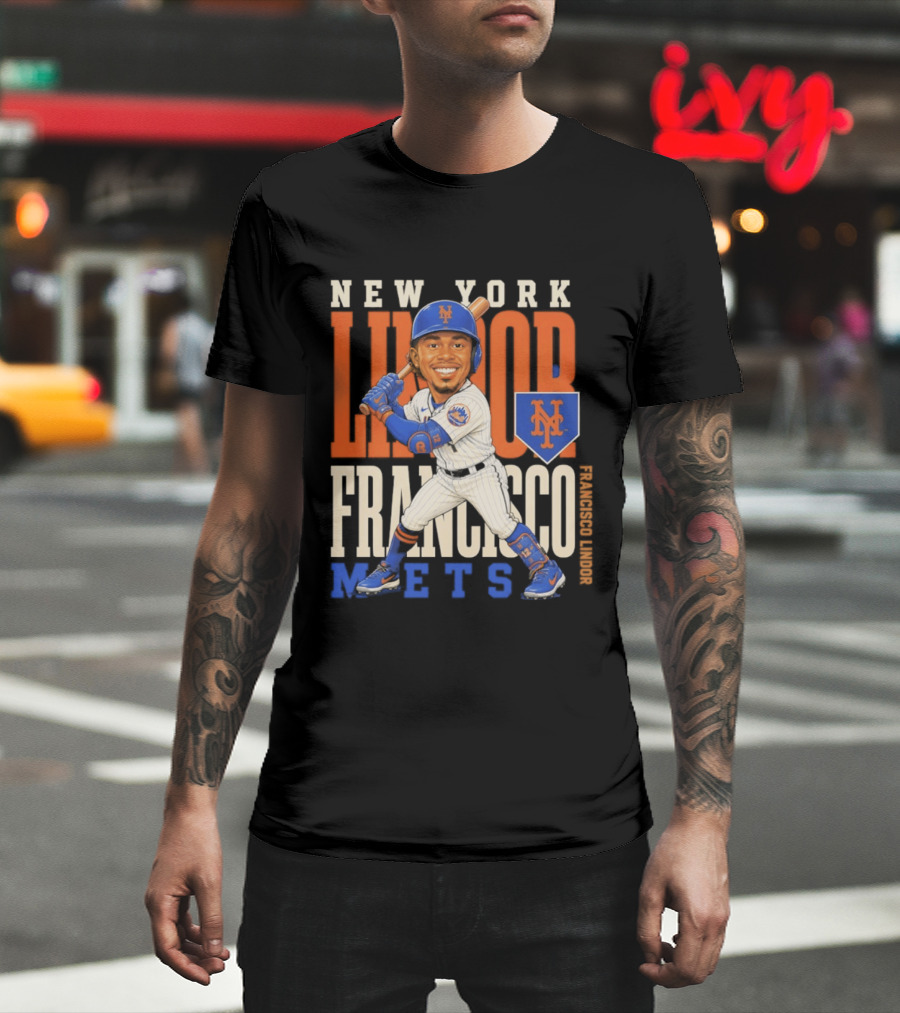 New York Mets Francisco Lindor Character 2026 MLB Season T-Shirt