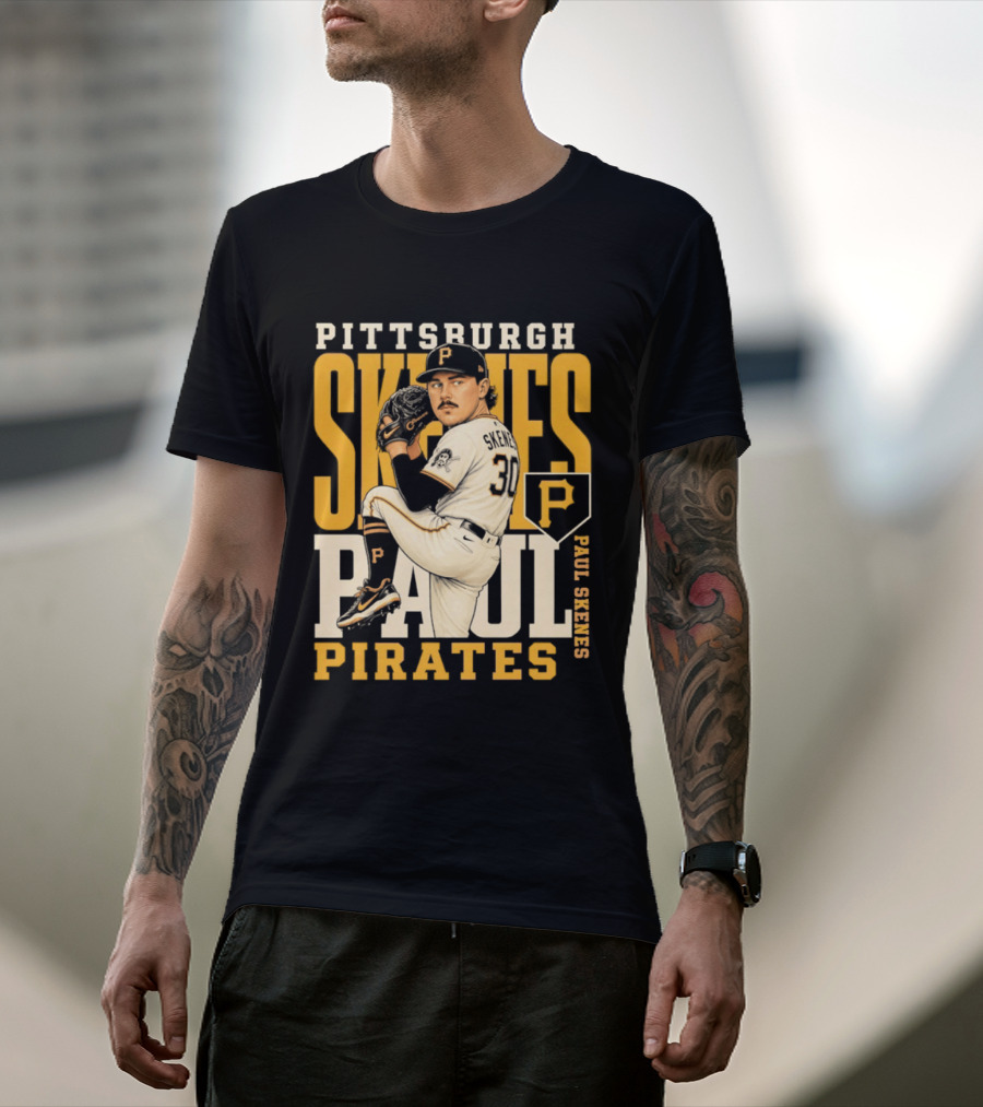 Pittsburgh Pirates Paul Skenes 34 Baseball Player Caricature 2026 Season T-Shirt