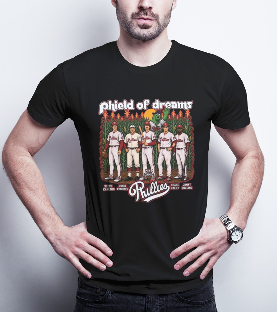 Phillies Phield Of Dreams Steve Carlton Robin Roberts Mike Schmidt Chase Utley Jimmy Rollins T-Shirt