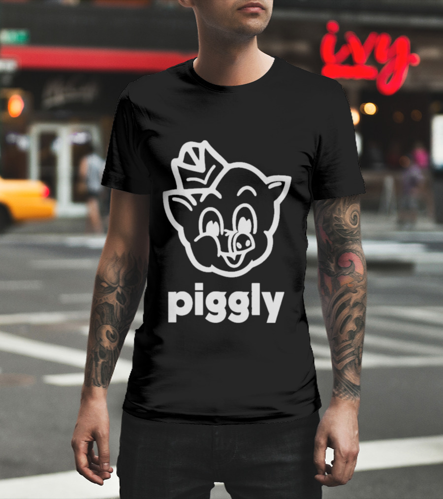 Piggly Wiggly Vintage Cartoon Mascot Retro Grocery T-Shirt