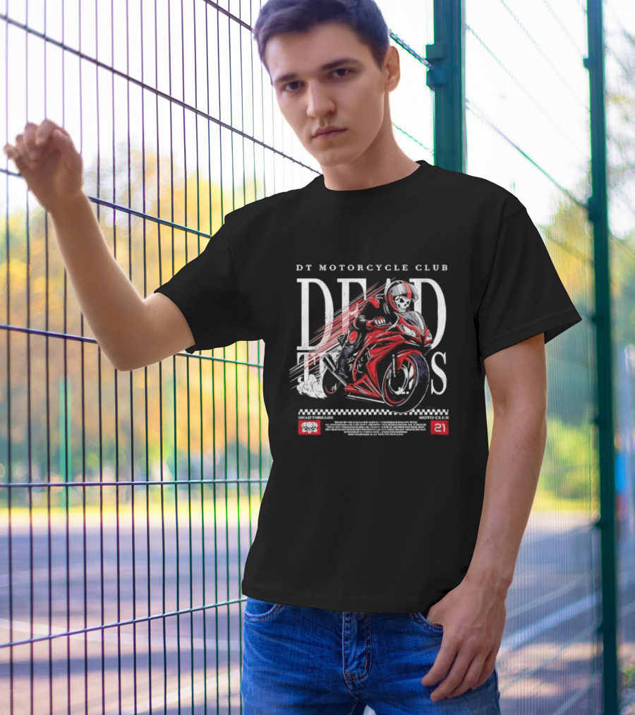 DT Motorcycle Club Dead Threads Moto Club Skeleton Rider 21 T-Shirt