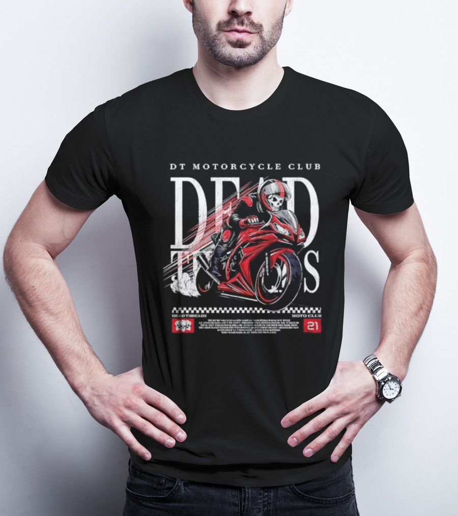 DT Motorcycle Club Dead Threads Moto Club Skeleton Rider 21 T-Shirt