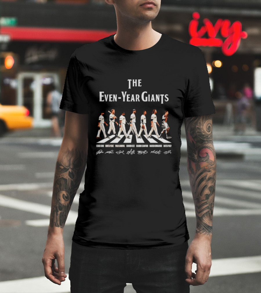 The Even Year Giants San Francisco Giants Player Abbey Road Beatles T-Shirt
