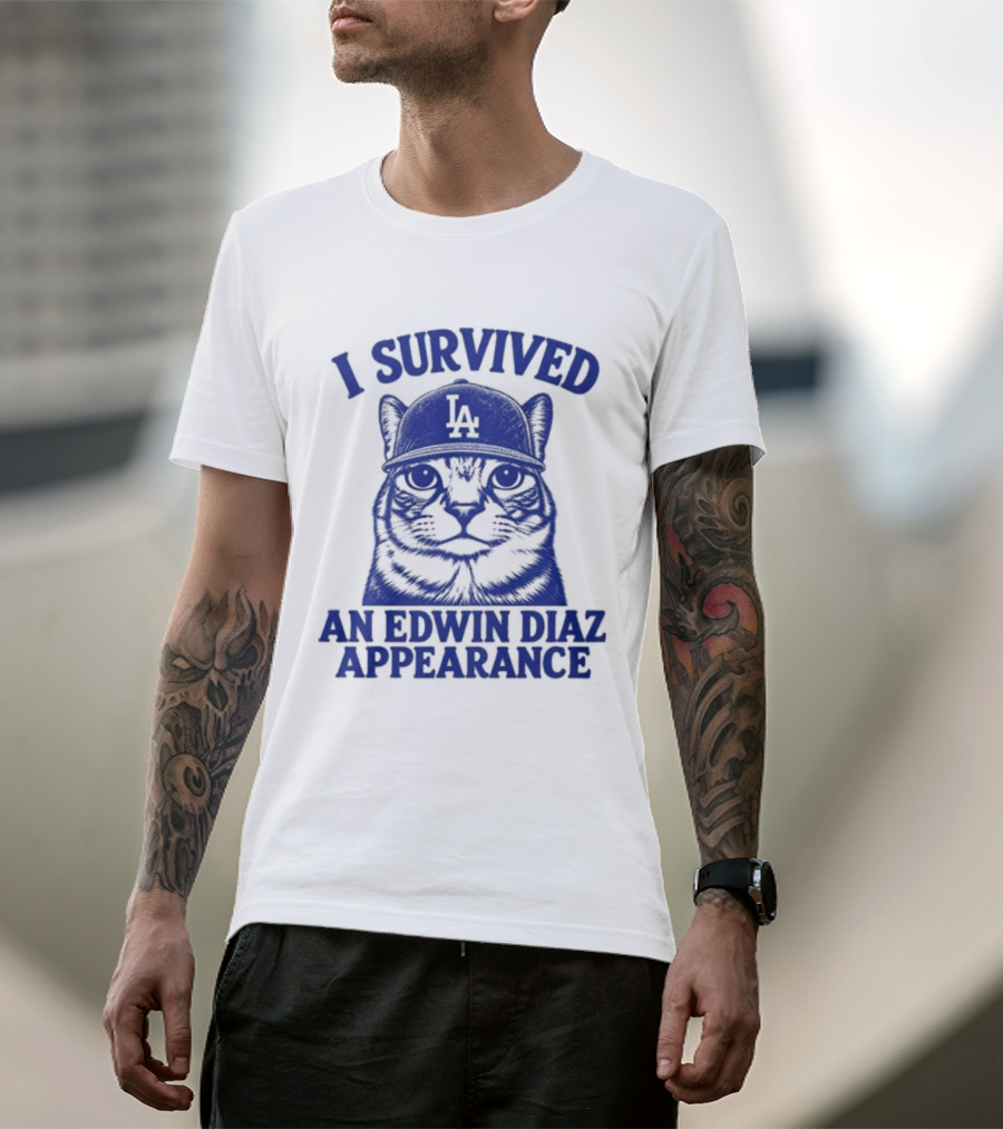 I Survived An Edwin Diaz Appearance LA Cat T-Shirt