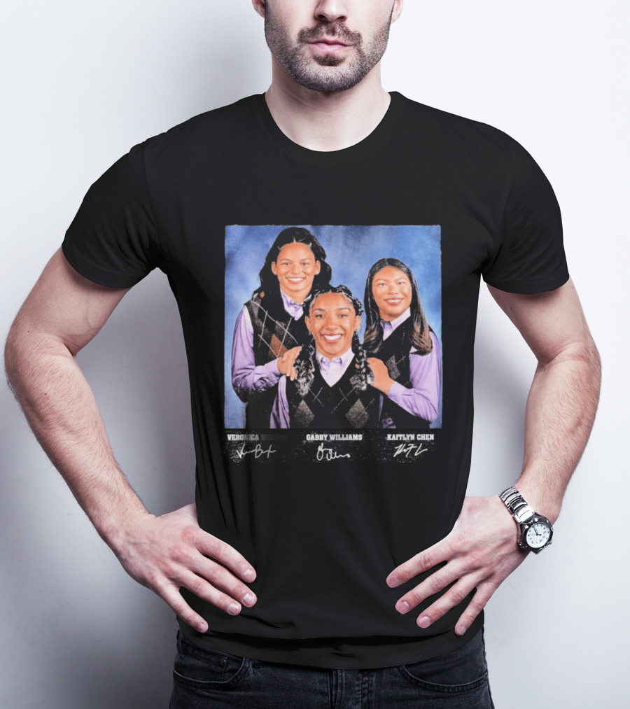 Veronica Burton Gabby Williams Kaitlyn Chen Step Brothers Argyle Sweater Purple T-Shirt