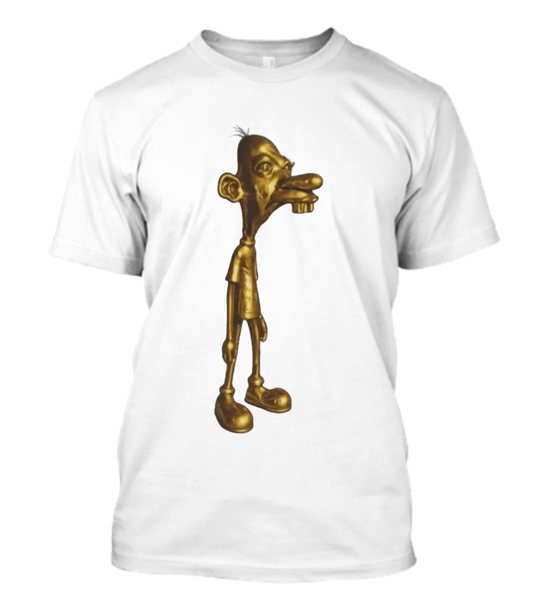 Neegy Meme Cartoon Golden Character Statue T-Shirt