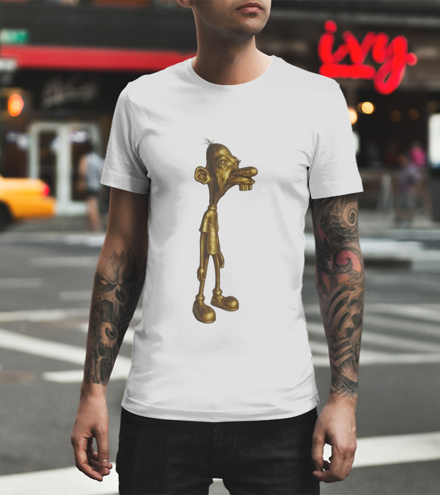 Neegy Meme Cartoon Golden Character Statue T-Shirt