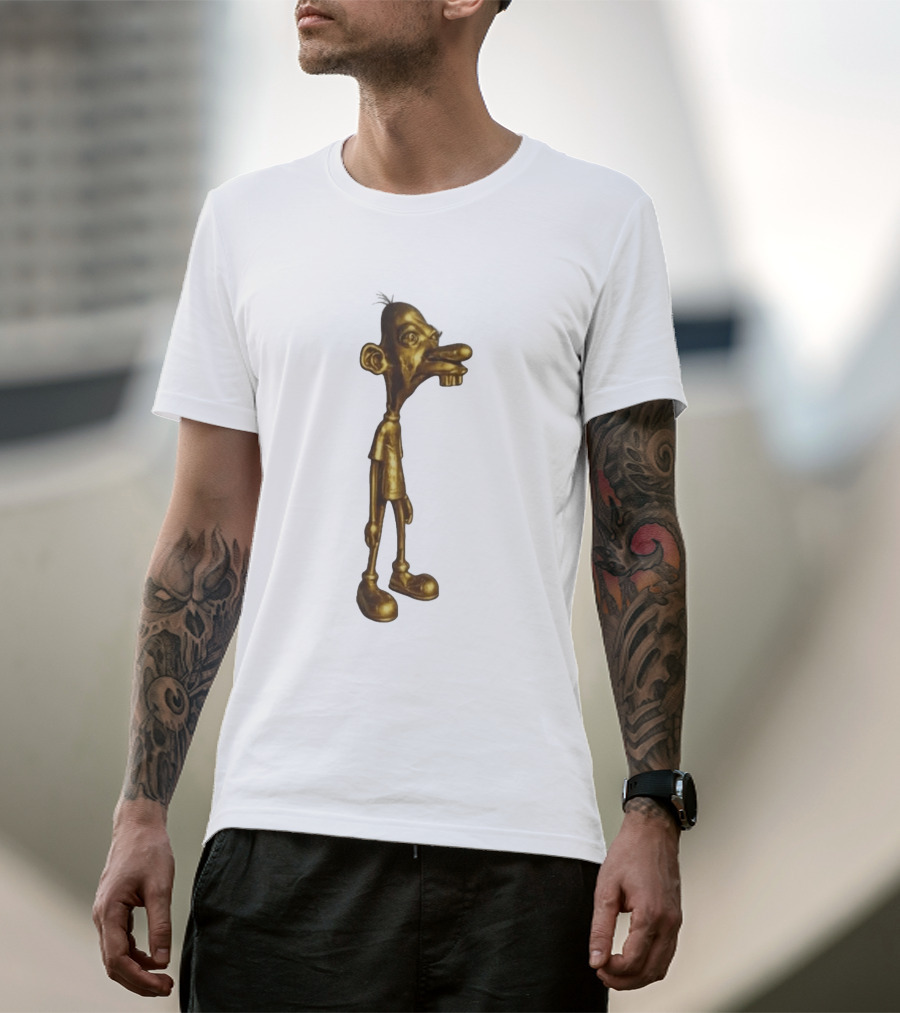 Neegy Meme Cartoon Golden Character Statue T-Shirt