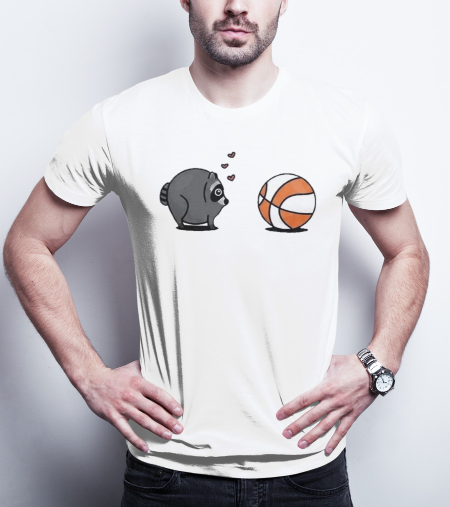 Seattle Storm Raccoon Hearts Basketball Jimothy Loves Hoops T-Shirt