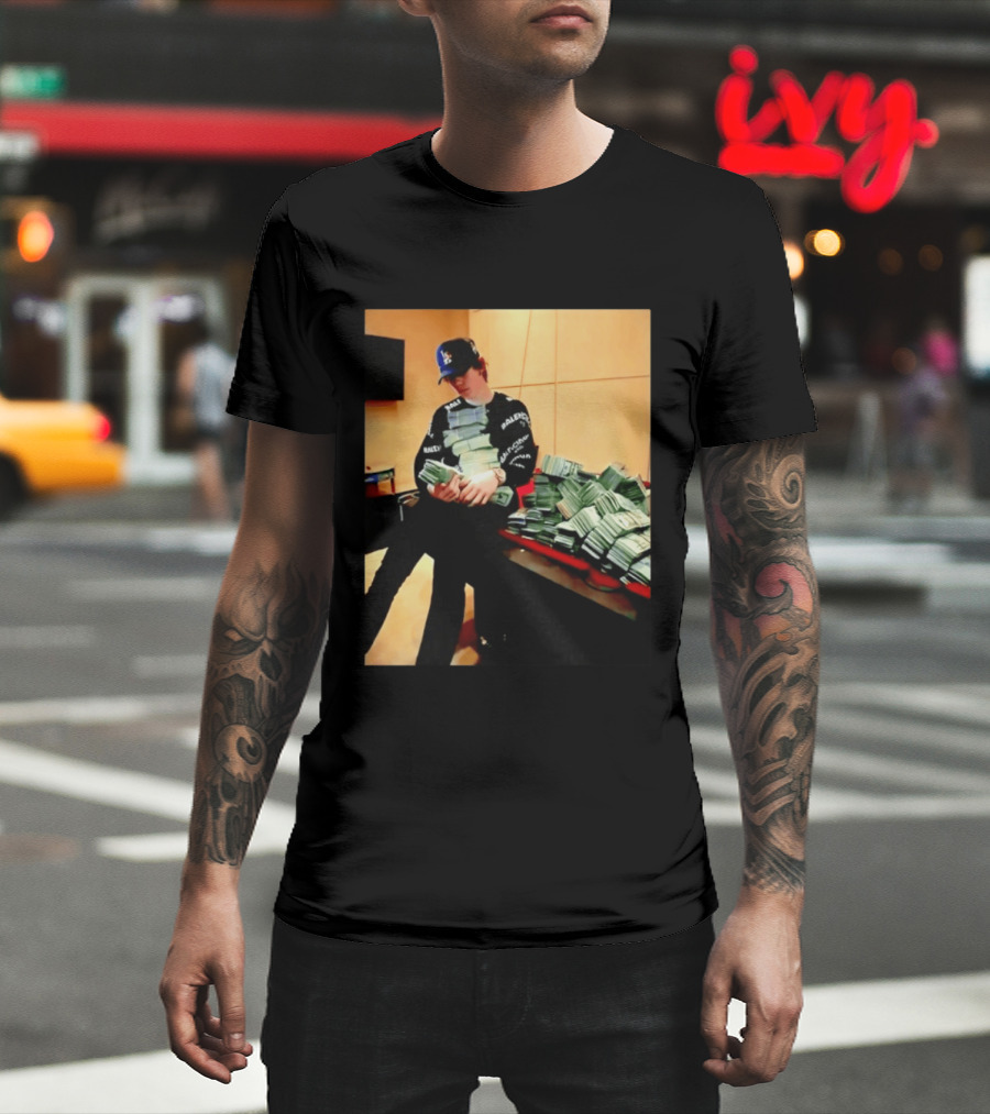 Balenciaga Black Long Sleeve With RALEC And Los Angeles Cap T-Shirt