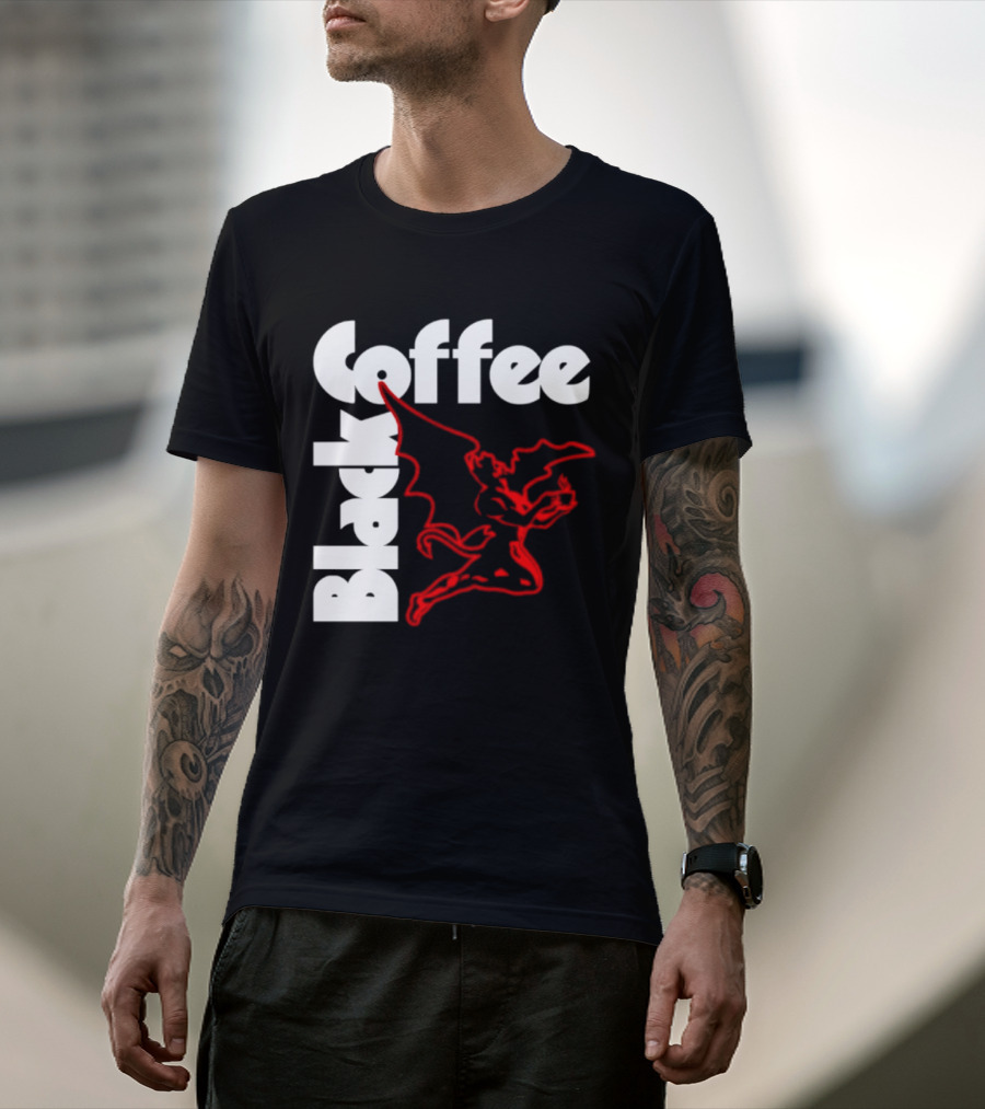 Black Coffee Devil Caffeine Drinking T-Shirt