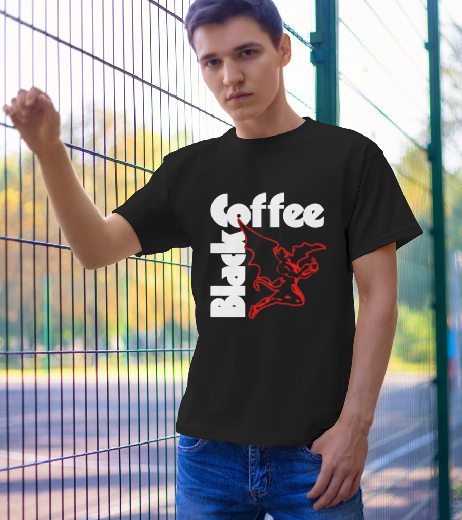 Black Coffee Devil Caffeine Drinking T-Shirt