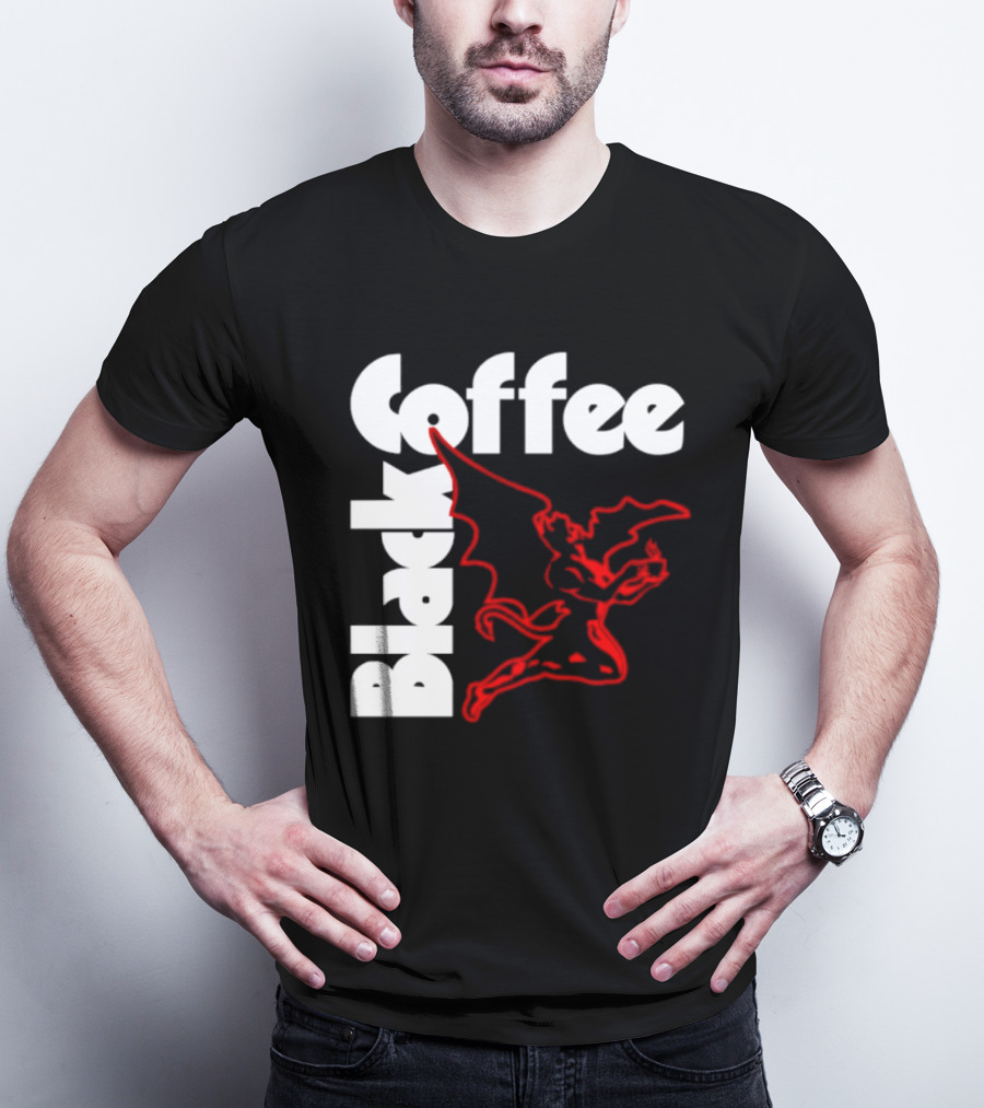 Black Coffee Devil Caffeine Drinking T-Shirt