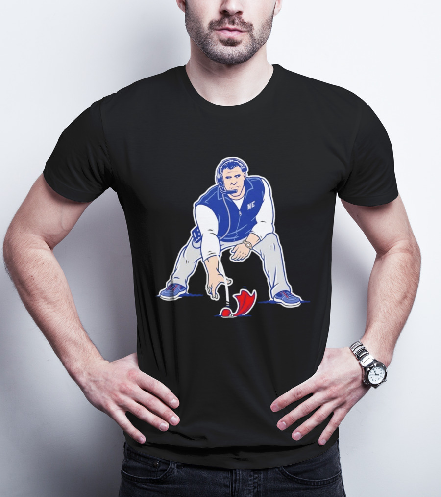 New England Patriots NE Coach Three Point Stance T-Shirt