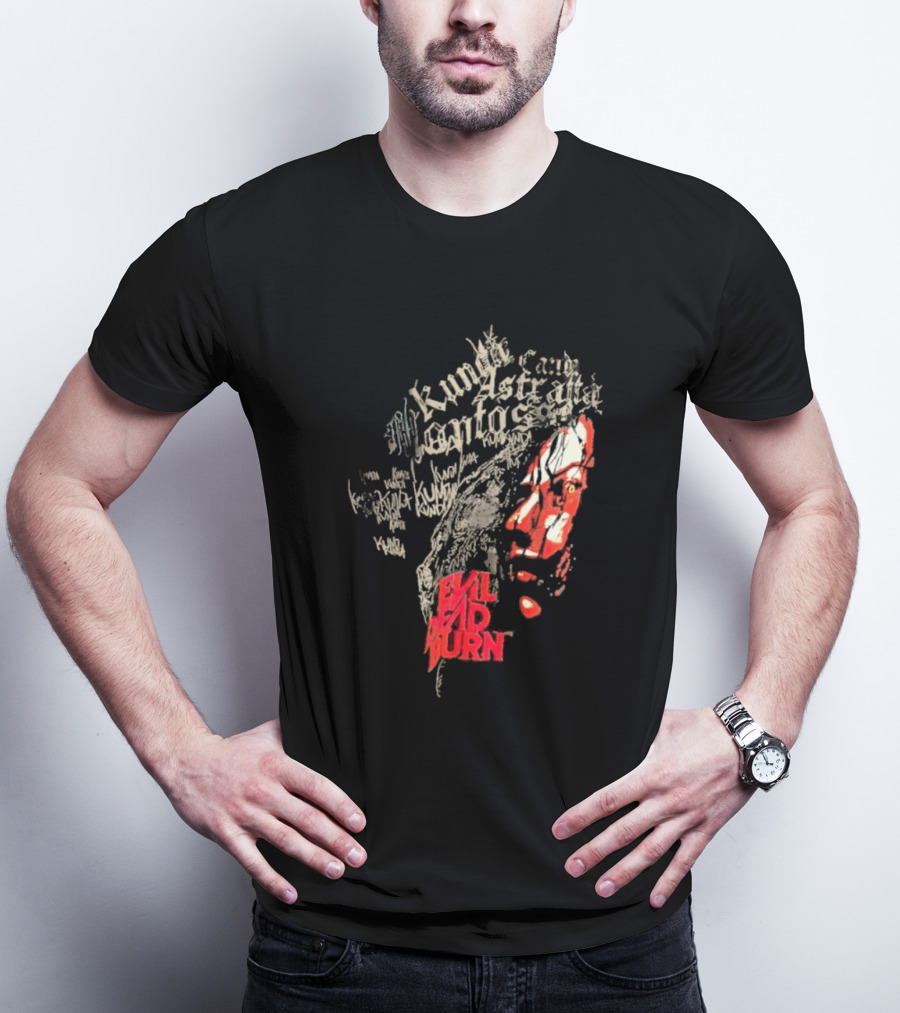 Kunda Astaroth Manto Satta Evil Dead Burn Face Typographic T-Shirt