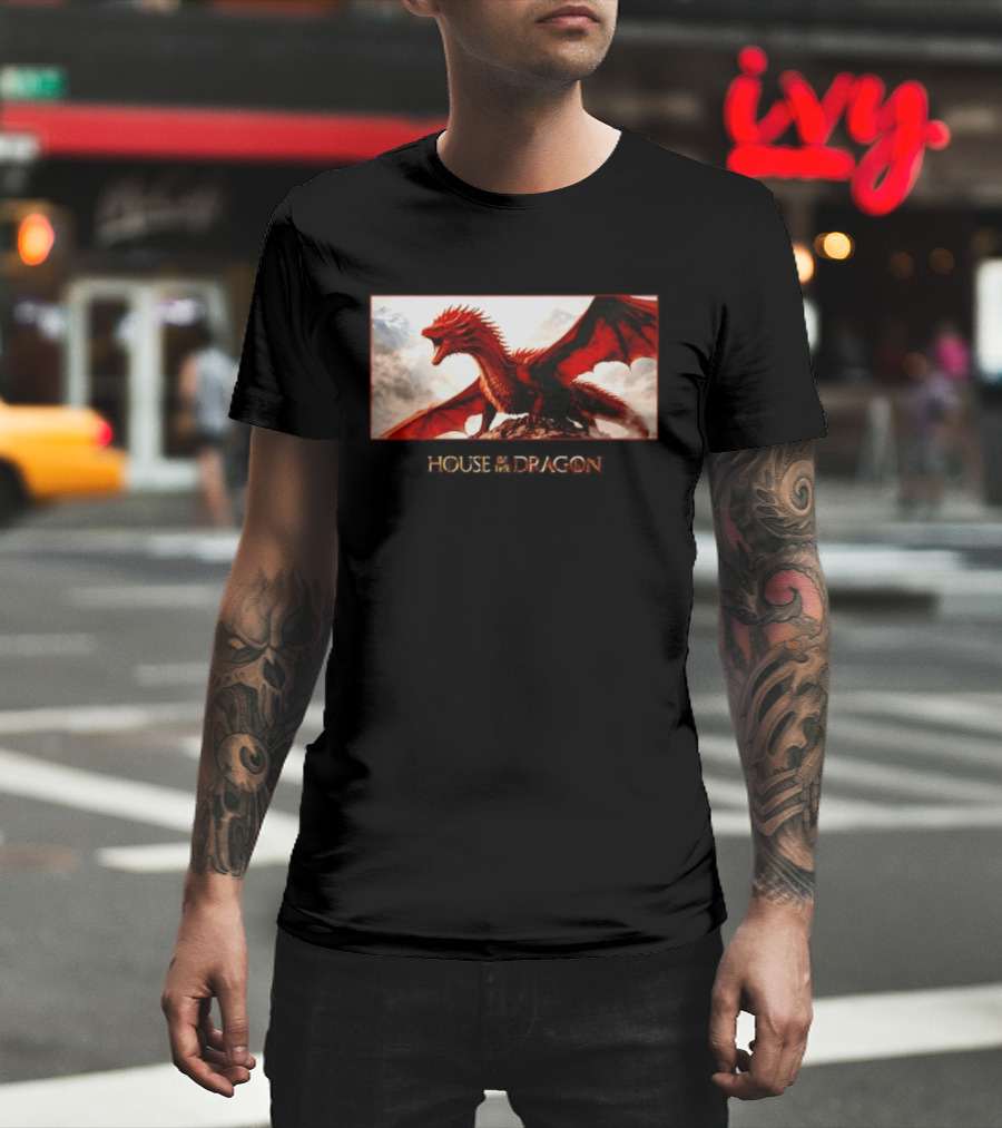 House Of The Dragon Caraxes War Memorial Mountains Scene T-Shirt
