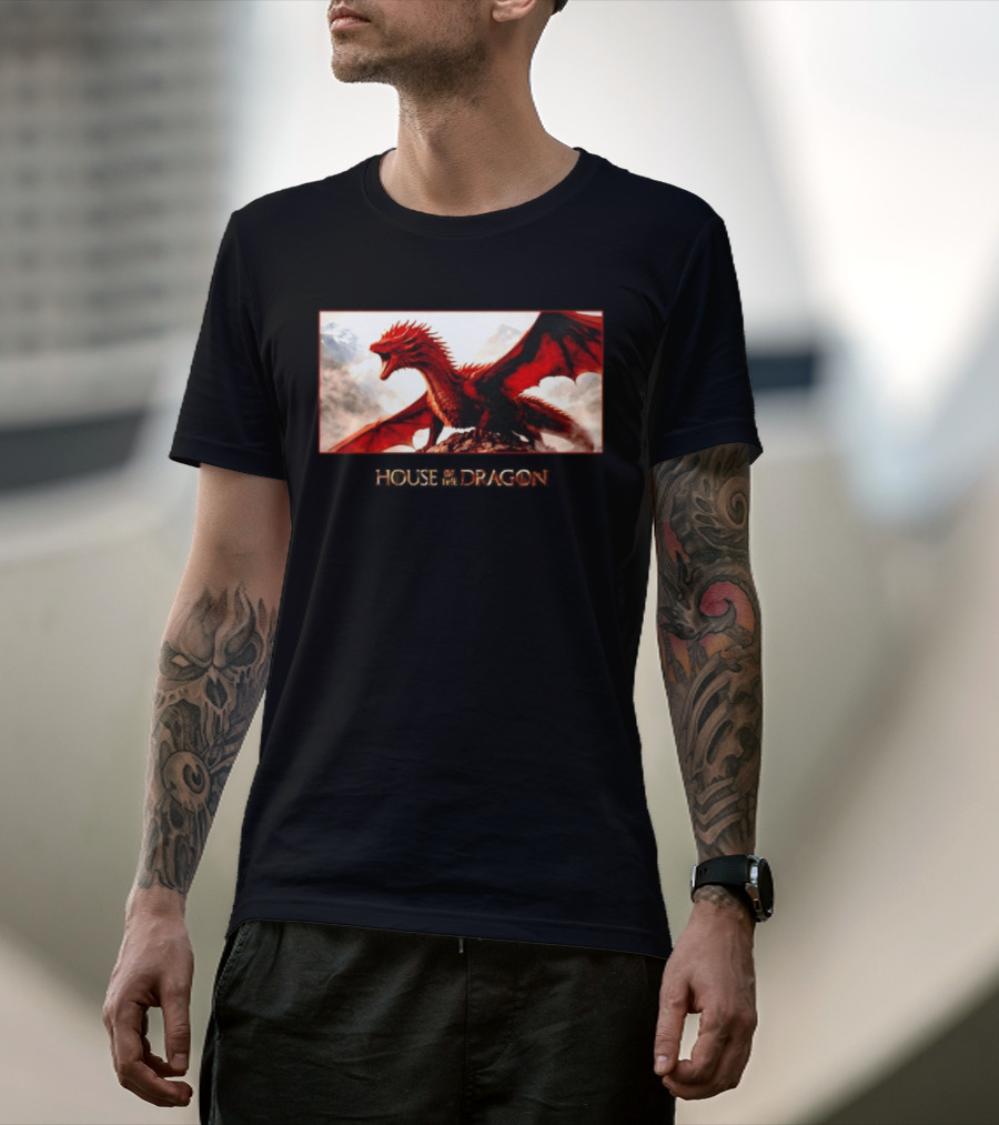 House Of The Dragon Caraxes War Memorial Mountains Scene T-Shirt
