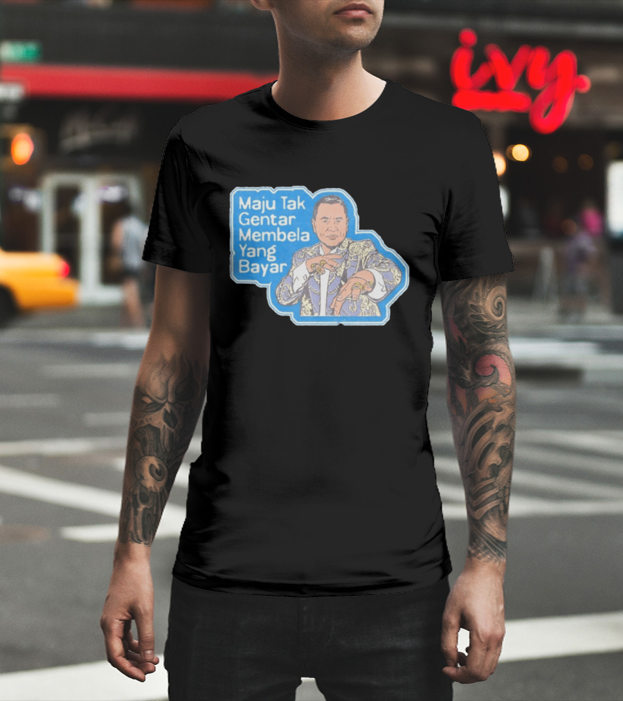 Maju Tak Gentar Membela Yang Bayar Indonesia Iconic Suit Pose T-Shirt