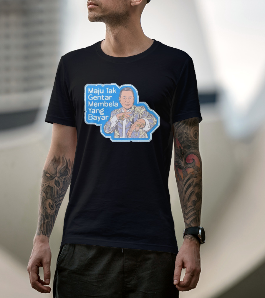 Maju Tak Gentar Membela Yang Bayar Indonesia Iconic Suit Pose T-Shirt