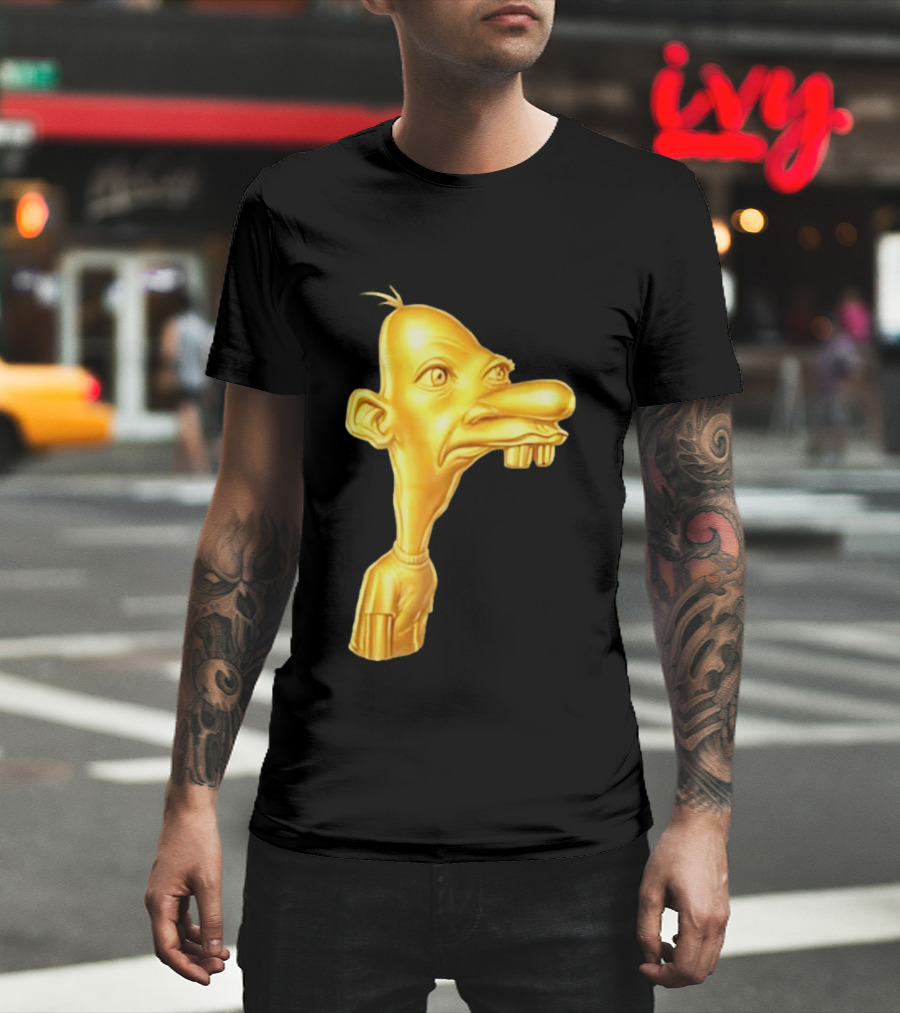 Neegy Meme Cartoon Golden Head T-Shirt