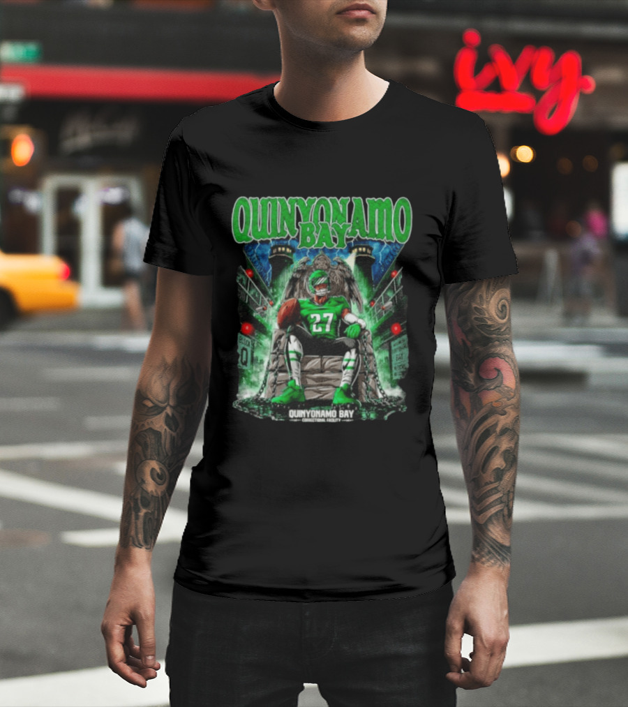 Quinyonamo Bay No 27 Correctional Facility Philly Sports Football T-Shirt