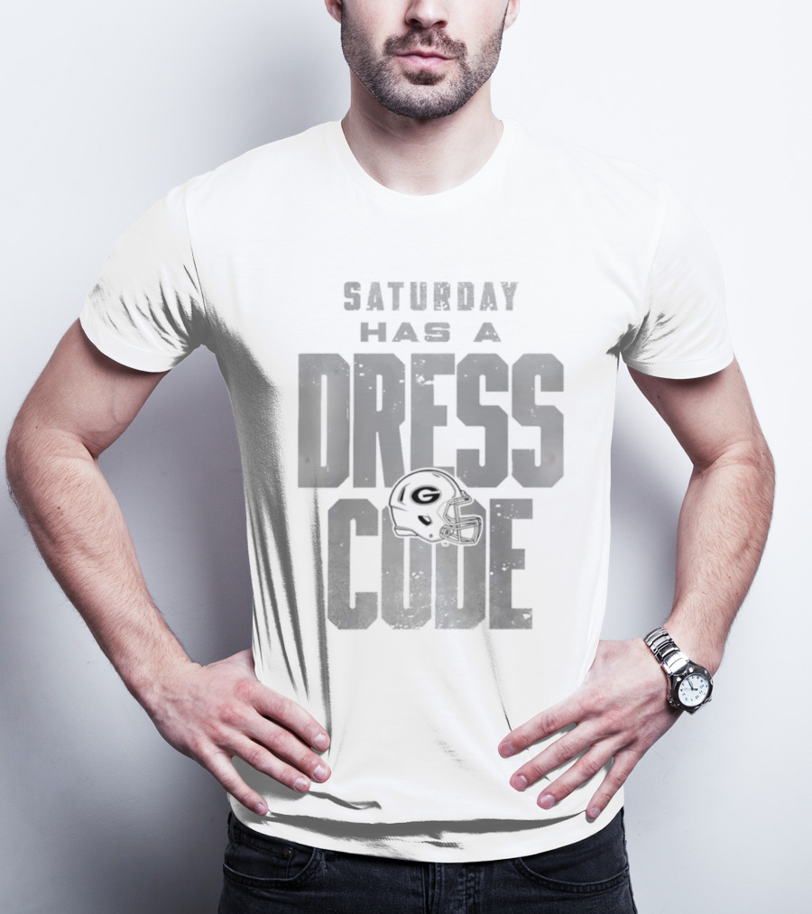 Saturday Has A Dress Code Georgia Bulldogs Football Helmet T-Shirt