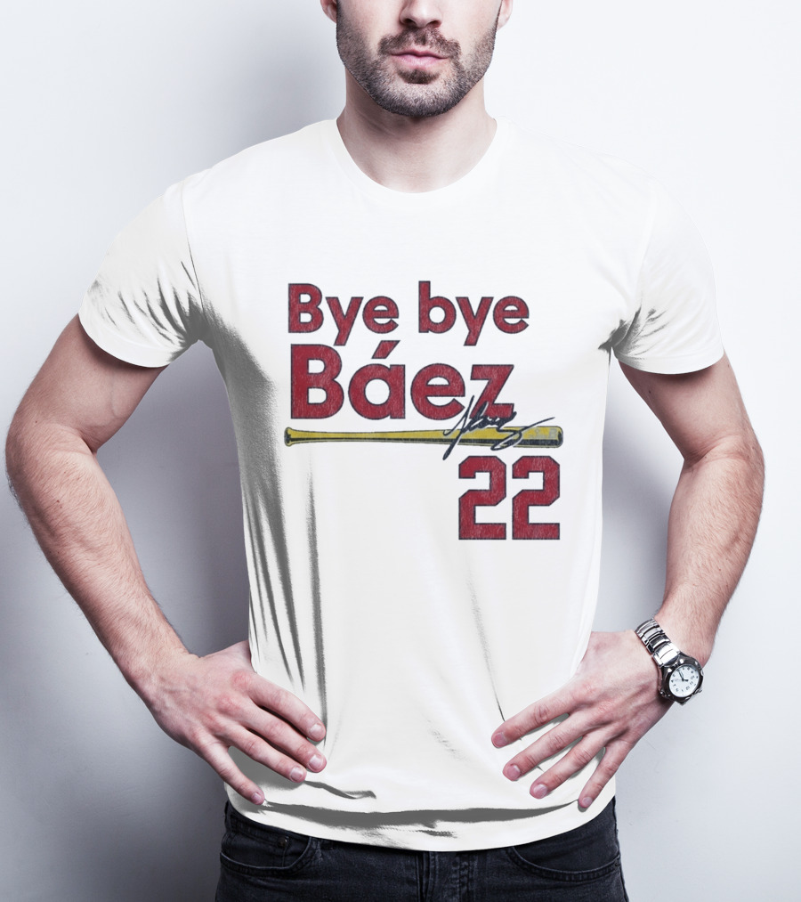 Bye Bye Báez St. Louis Cardinals MLB 2026 Number 22 Baseball Bat Signature T-Shirt