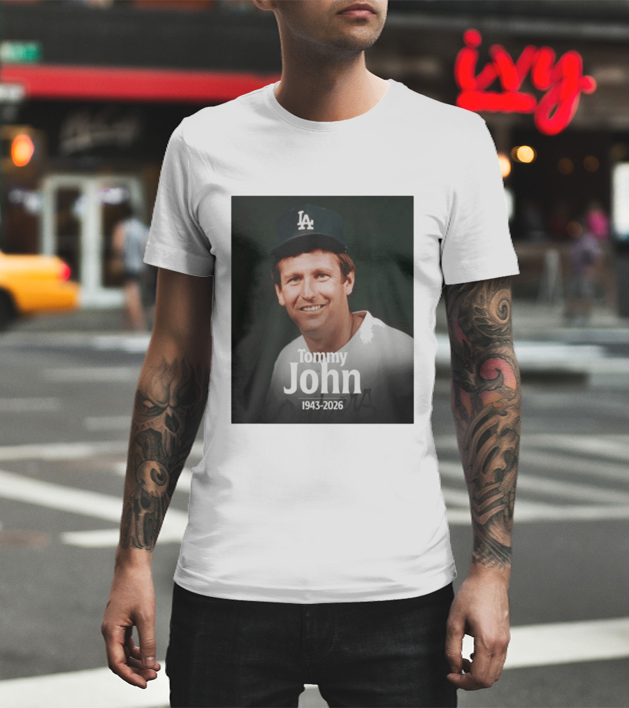 Tommy John 1943 2026 Los Angeles Baseball Memoriam T-Shirt
