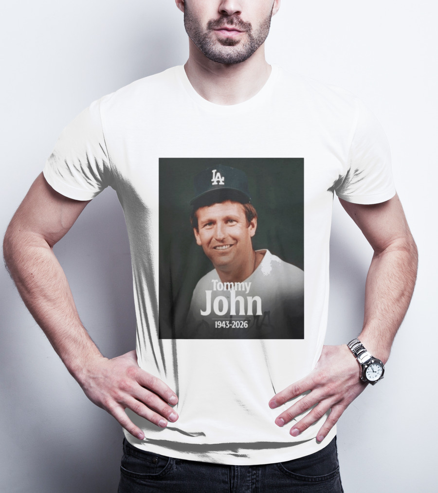 Tommy John 1943 2026 Los Angeles Baseball Memoriam T-Shirt