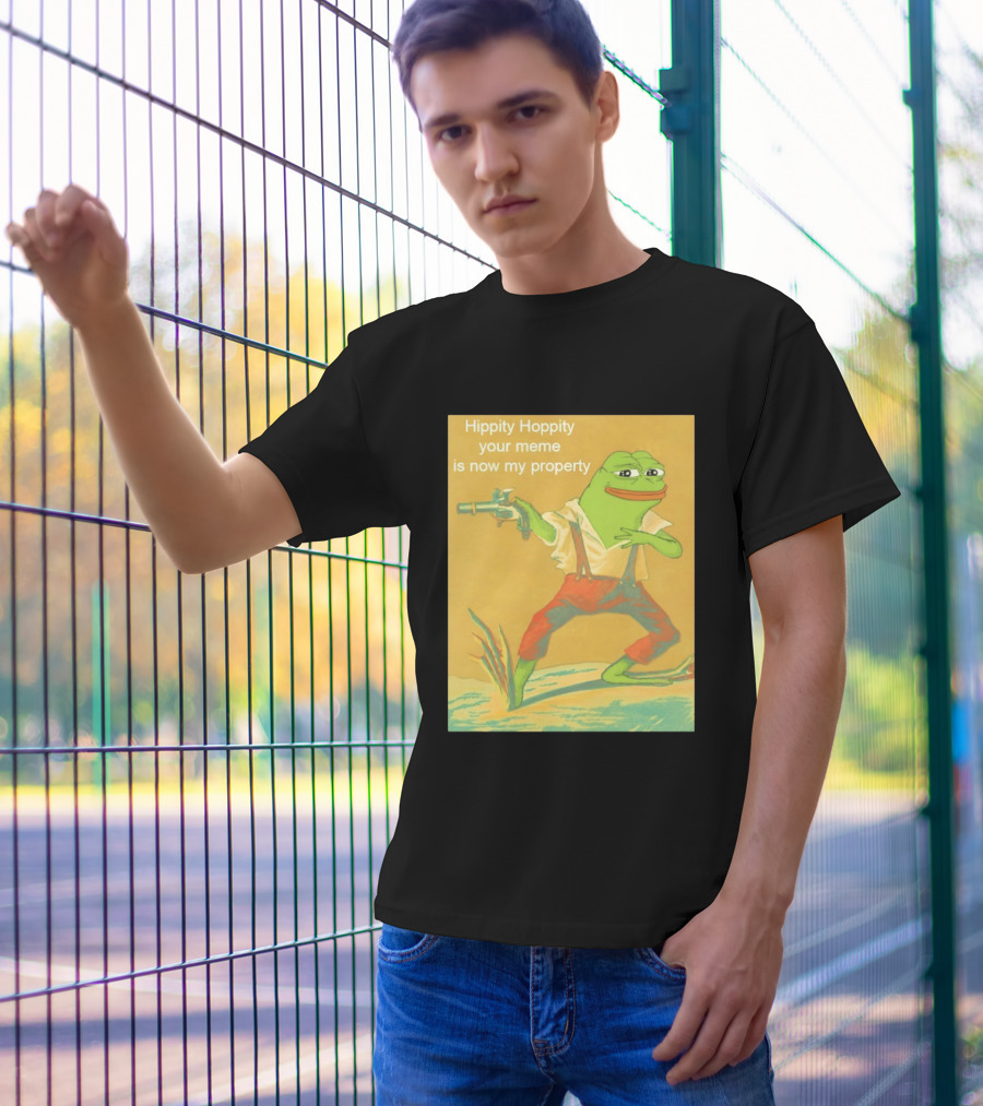 Hippity Hoppity Meme Property Pepe Frog Nostalgia Humor T-Shirt