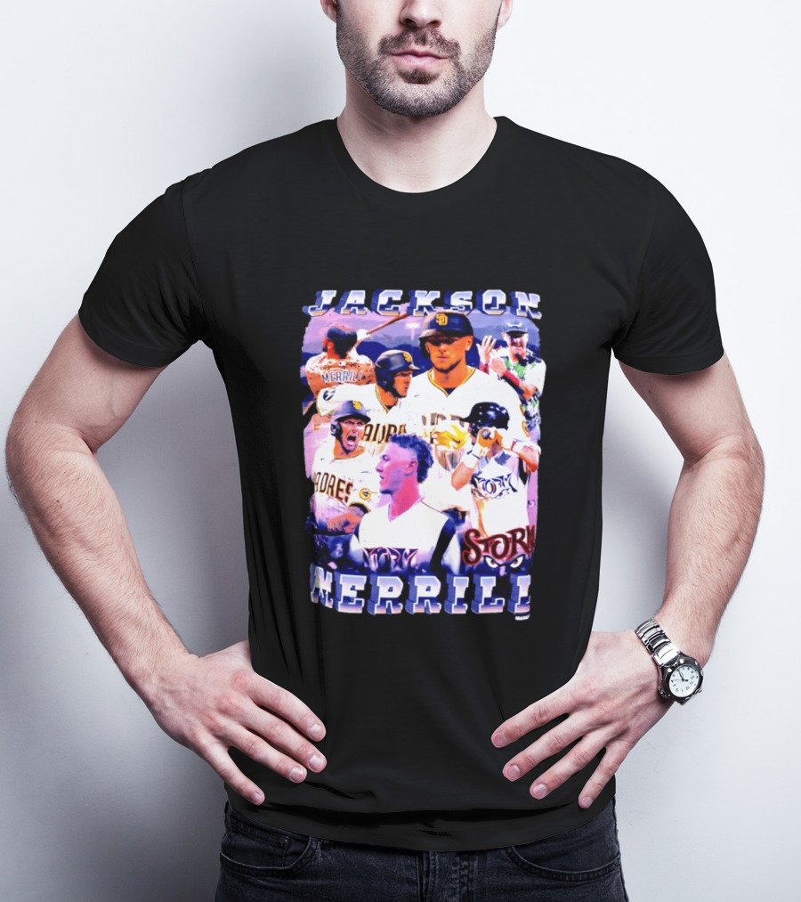 Jackson Merrill Padres Storm Baseball Collage San Diego T-Shirt