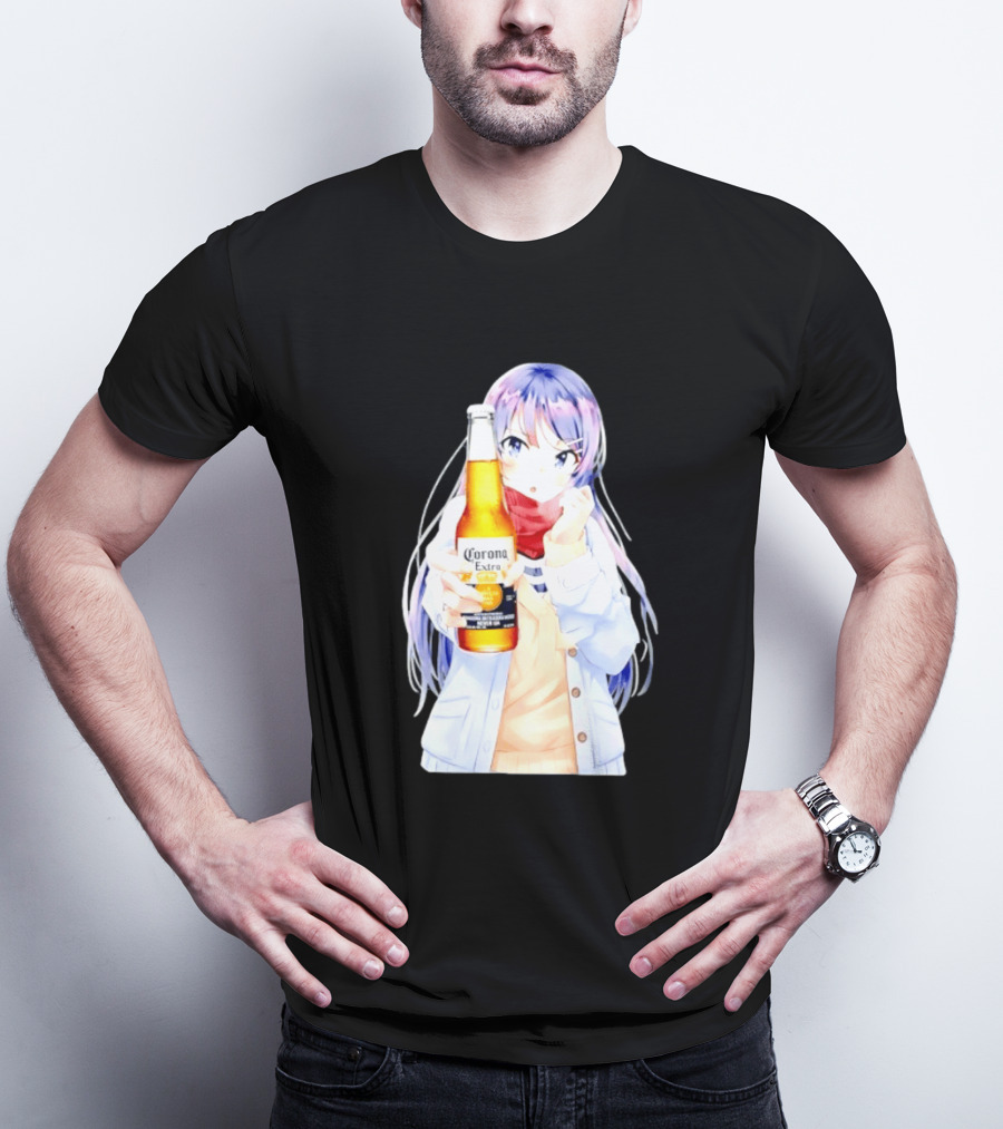 Mai Sakurajima Holding Corona Extra Rascal Does Not Dream Of Bunny Girl Senpai Anime T-Shirt