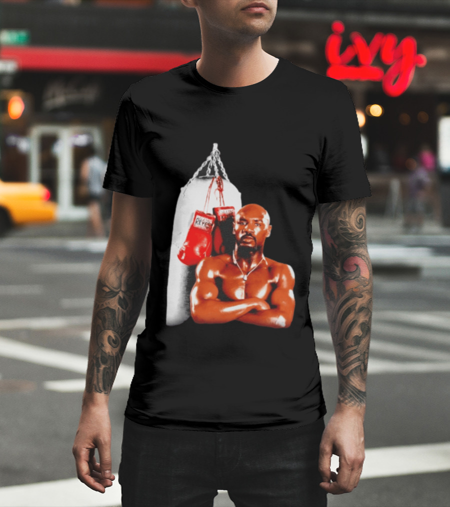 Marvelous Marvin Hagler With Cleto Reyes Boxing Gloves Iconic Champion T-Shirt