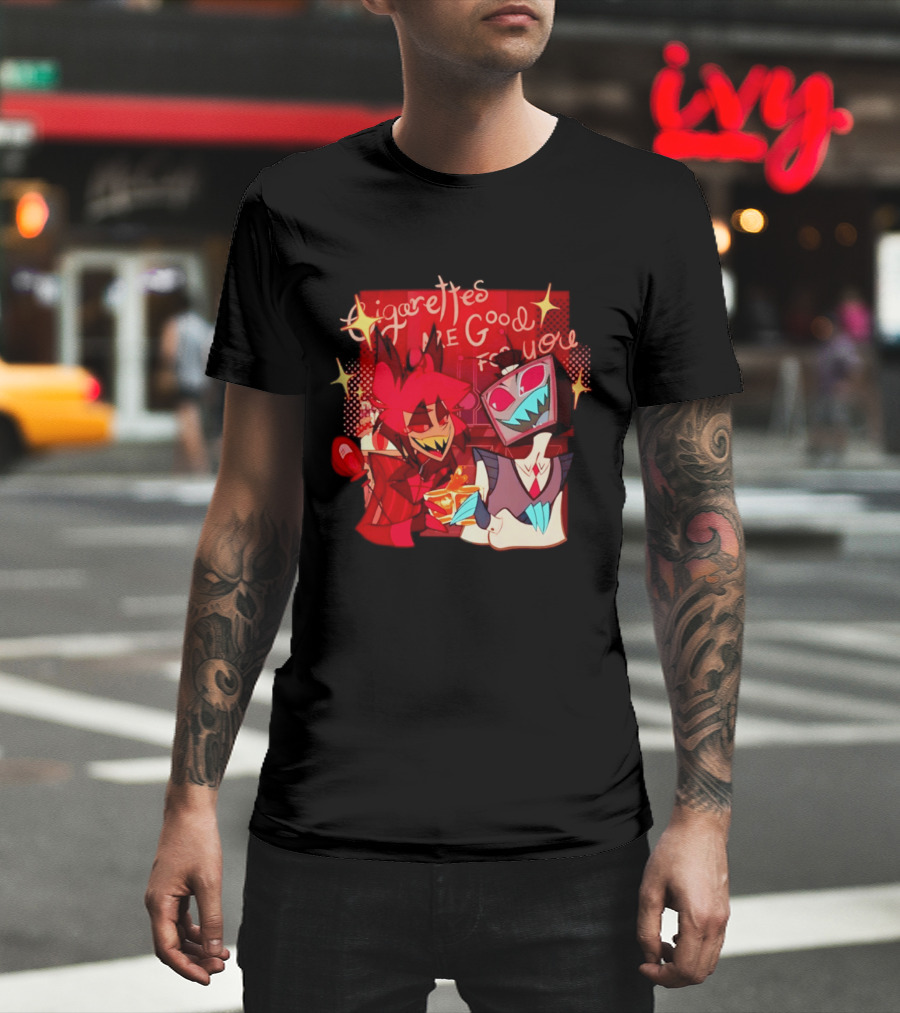 Radiostatic Sparks Duo Cigarettes Are Good For You Sparkling Characters T-Shirt