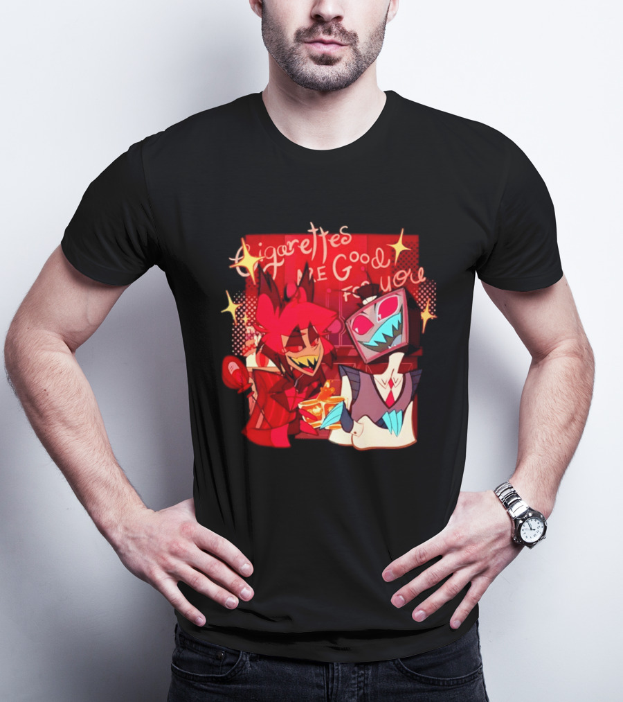 Radiostatic Sparks Duo Cigarettes Are Good For You Sparkling Characters T-Shirt