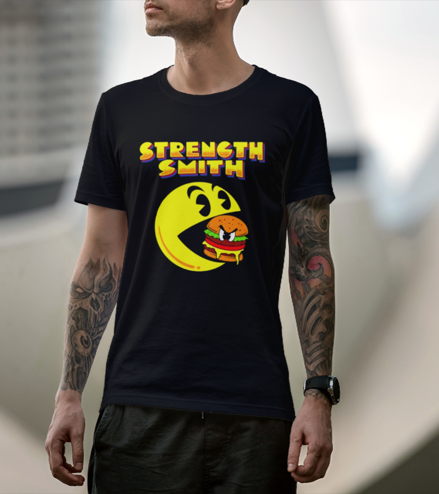Strength Smith Pac Man Vs Burger Gaming Showdown T-Shirt