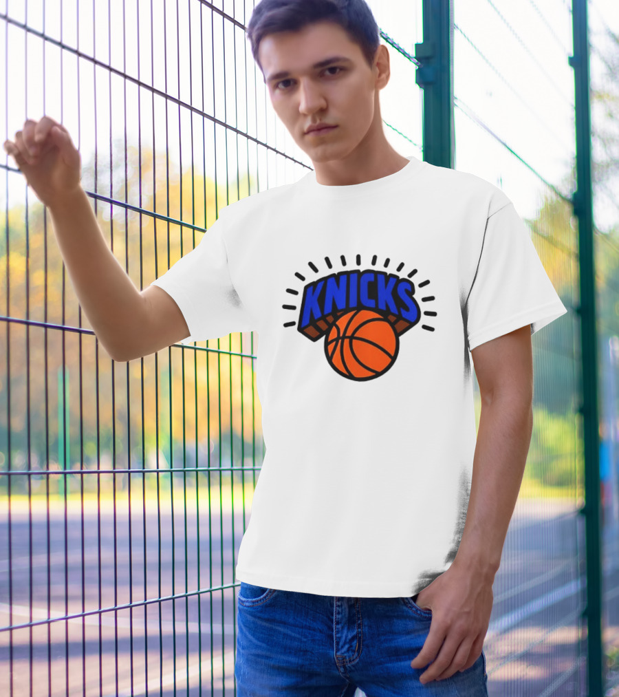 2026 NBA Let's Go New York Knicks Caricatures Two Sided T-Shirt
