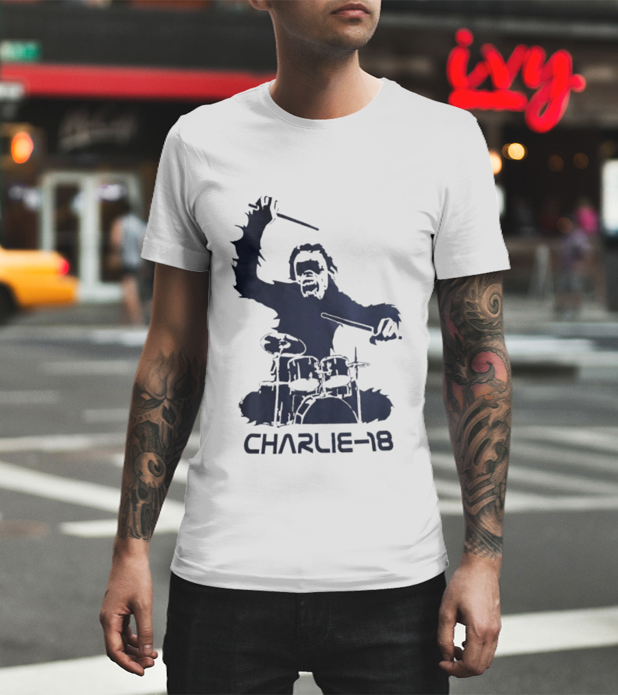 Charlie 18 Bigfoot Drumming T-Shirt