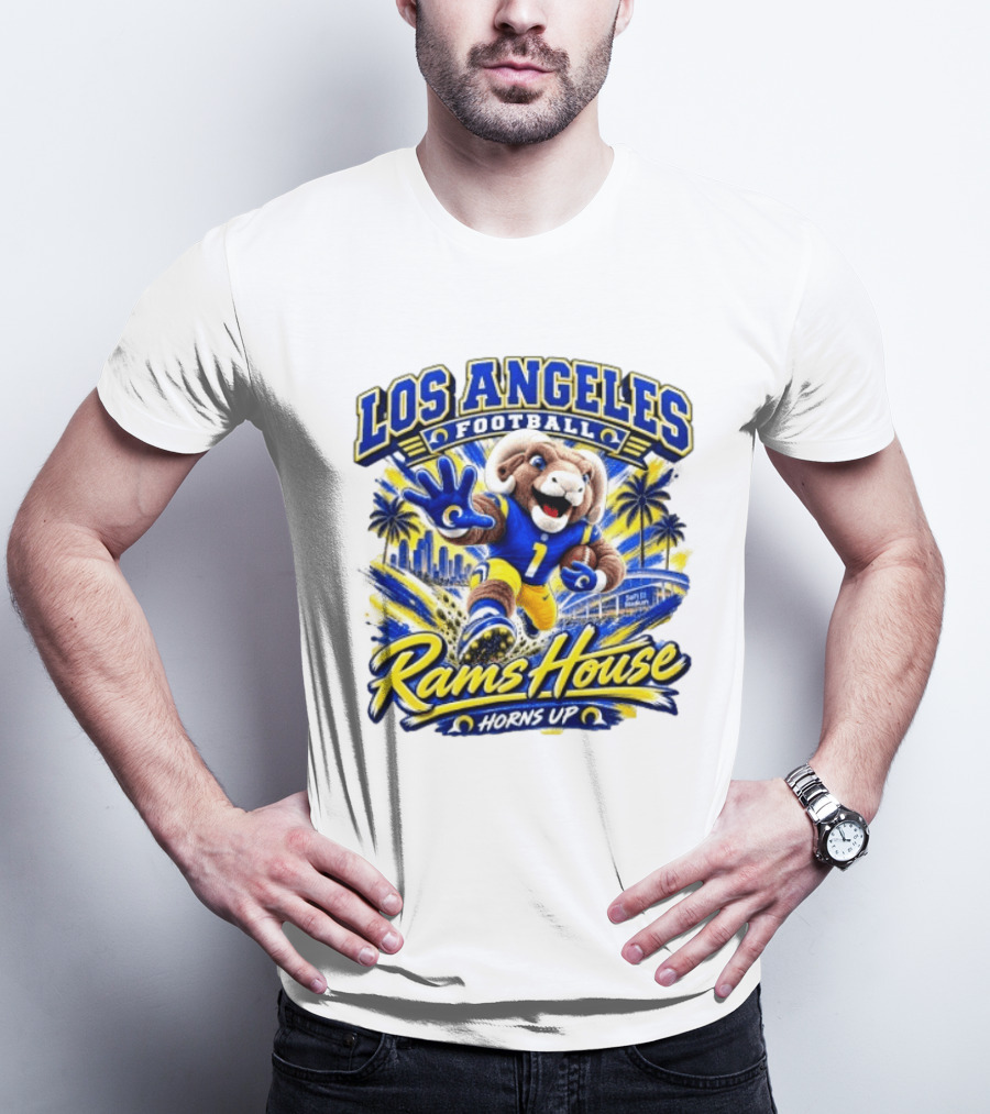 Los Angeles Rams Football Rams House Horns Up T-Shirt
